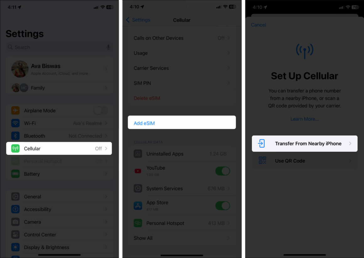 How to transfer eSIM from one iPhone to another - iGeeksBlog