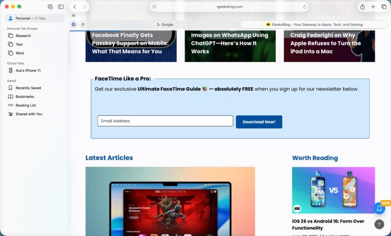 10+ New Safari Features in iOS 26 and macOS Tahoe – iGeeksBlog