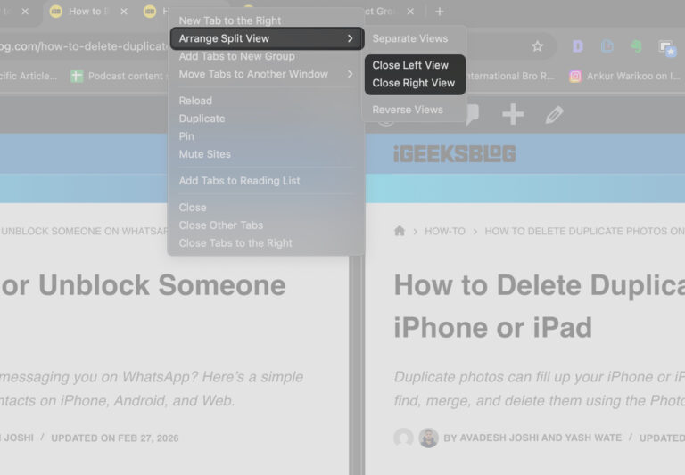 How to Use Chrome Split View on Mac to Work Faster - iGeeksBlog